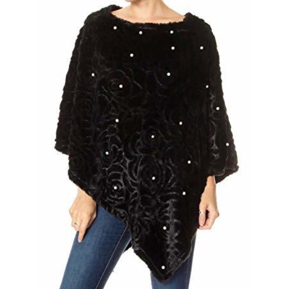 Odiva | Sweaters | Odiva Furry Pearl Poncho | Poshmark